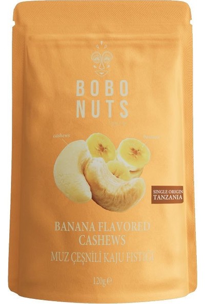 Bobo Nuts Muz Çeşnili Kaju Fıstığı 120 gr Bobo Nuts Muz Çeşnili Kaju Fıstığı 120 gr
