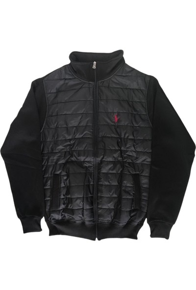Polo Erkek Hakim Yakalı Önü Şişme Model Fermuarlı Siyah Bomber Mont Ecfh-Plş Polo Erkek Hakim Yakalı Önü Şişme Model Fermuarlı Siyah Bomber Mont Ecfh-Plş