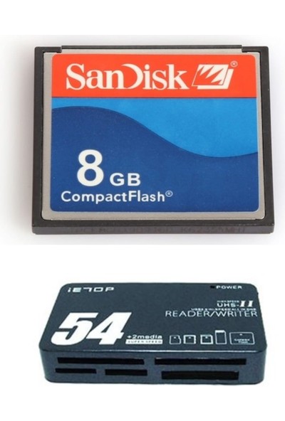 Sandisk 8 GB Compact Flash Hafıza Kartı - USB 2.0 Cf Kart Okuyucu Sandisk 8 GB Compact Flash Hafıza Kartı - USB 2.0 Cf Kart Okuyucu