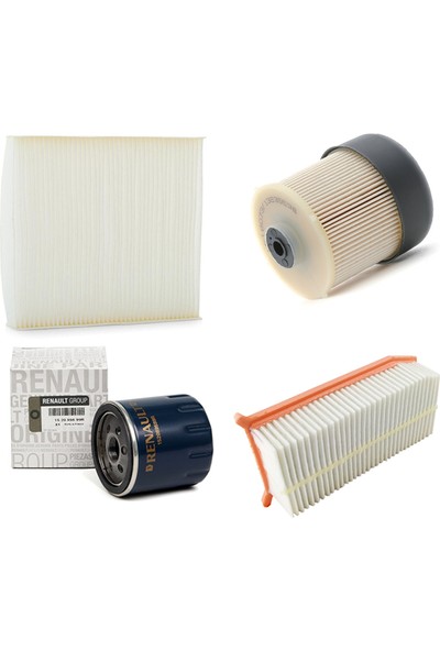 Mais Renault Clio4 1.5 Dci Filtre Bakım Seti 75-84-86-90-110 Bg 2012-2019 4'lü