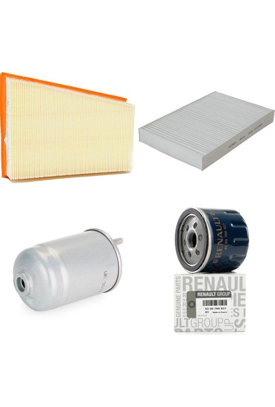 Mais Renault Fluence 1.5 Dci Filtre Bakım Seti 90-95-106-110 Bg 2012-2019 4'lü Mais Renault Fluence 1.5 Dci Filtre Bakım Seti 90-95-106-110 Bg 2012-2019 4'lü