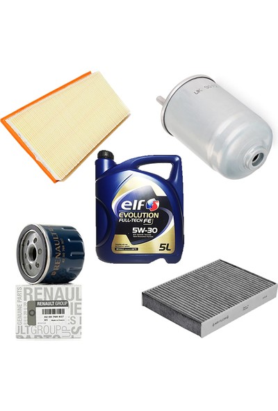 Renault Fluence 1.5 Dci Filtre Bakım Seti 90-95-106-110 Bg 2012-2019 [karbon 4+1][OTODEPOSUSET1993H]