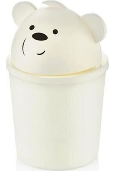 Kitchen Love - Mini Tezgah Üstü Kapaklı Çöp KUTUSU-20X12,5CM-KREM