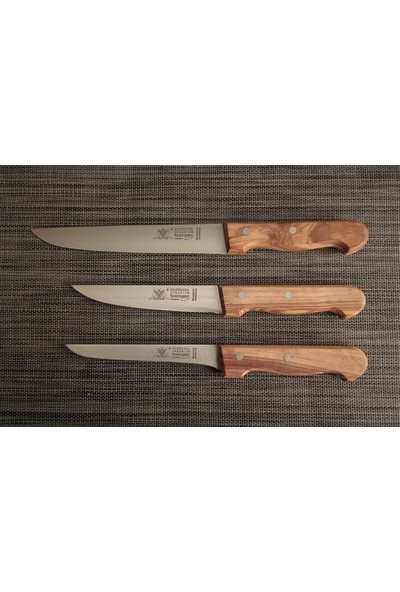 Solingen Zeytin Saplı Profesyonel Şef Bıçağı 3'lü 20/15/15 cm Solingen Zeytin Saplı Profesyonel Şef Bıçağı 3'lü 20/15/15 cm