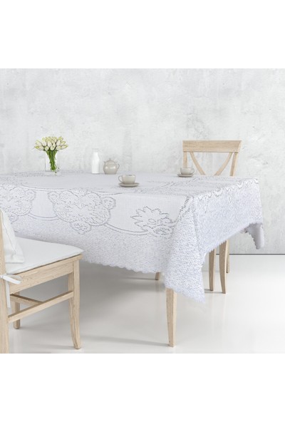 Demirhan Perde Örme Masa Örtüsü 160 x 220 cm Beyaz Demirhan Perde Örme Masa Örtüsü 160 x 220 cm Beyaz