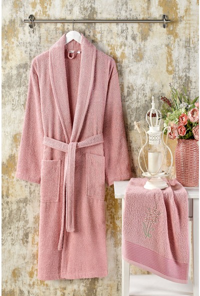 GA Madame Home Havlulu Bornoz 2li Set %100 Pamuklu- Pembe GA Madame Home Havlulu Bornoz 2li Set %100 Pamuklu- Pembe