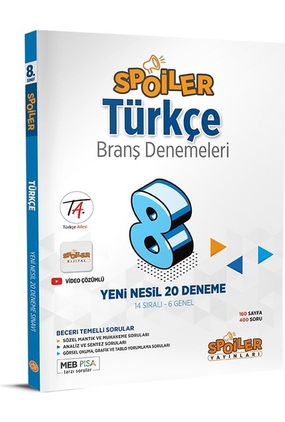 Spoiler Yayınları 8. Sınıf Lgs Türkçe Spoiler 20 Deneme Yeni 2022 Spoiler Yayınları 8. Sınıf Lgs Türkçe Spoiler 20 Deneme Yeni 2022