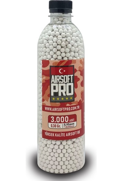 Airsoft Pro 0.30 gr Bb - 3.000 Adet - 900 gr Şişe