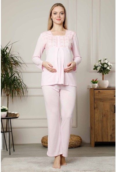 Alimer Kadın Mavi Lohusa Pijama Takımı 2487