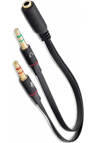 Hadron HN4611 Slim Mikrofon Kulaklık Ayırıcı Kablo 20CM Hadron HN4611 Slim Mikrofon Kulaklık Ayırıcı Kablo 20CM