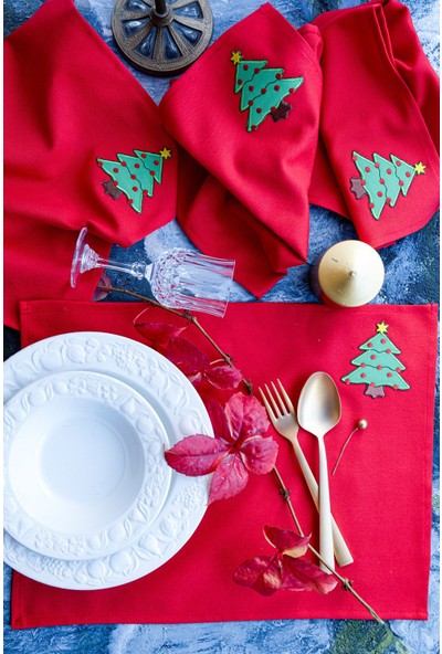 Anı Home 6'lı Çam Ağacı Serisi Duck Kumaş Amerikan Servis Takımı Anı Home 6'lı Çam Ağacı Serisi Duck Kumaş Amerikan Servis Takımı