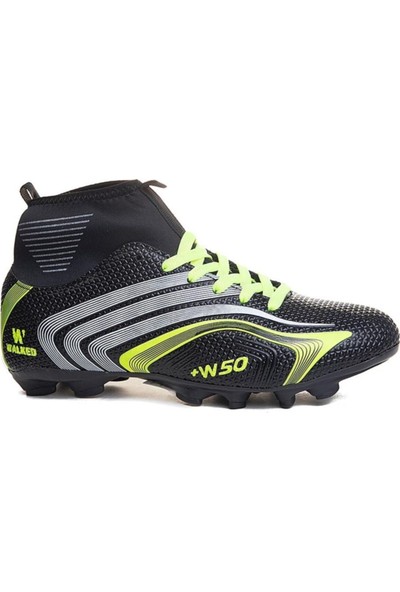 Walked Siyah Sarı Çoraplı Krampon Futbol Ayakkabısı Walked Siyah Sarı Çoraplı Krampon Futbol Ayakkabısı