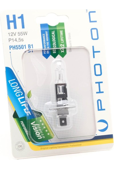 H1 Oto Ampul 12V 55W Photon Blıster PH5501 B1 H1 Oto Ampul 12V 55W Photon Blıster PH5501 B1