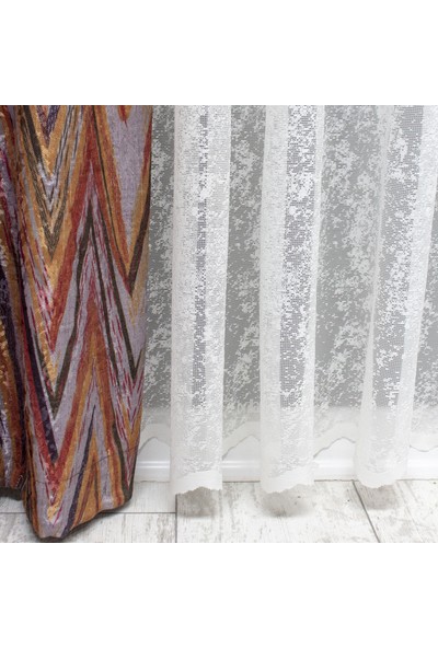 Brillant Tül Perde Örme Tül Ekru 140X260 cm 1'e 3 Sık Pileli