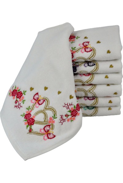 Şelale Süper Köşe Kadife Nakışlı 30X50 Gülcan Desen Mutfak Havlusu