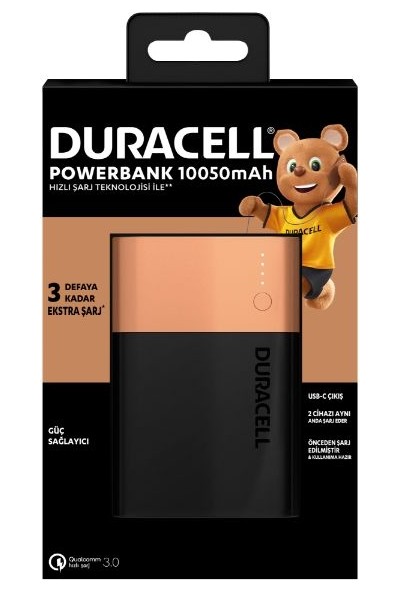 Duracell Powerbank 10050 Mah, Yeni Nesil Hızlı Şarj Teknolojili Taşınabilir Şarj Cihazı