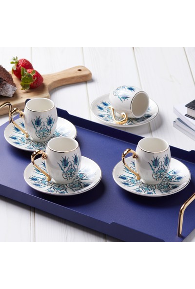 Karaca İznik 6 Kişilik Kahve Fincan Takımı 90 ml