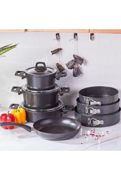 Karaca Biogranit Blackgold 10 Parça Tencere Seti