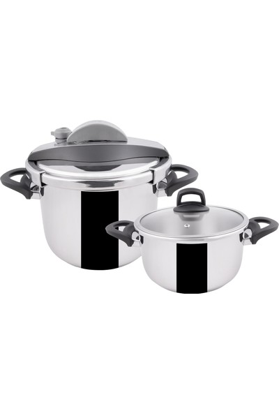 Emsan Presso-S Gri Düdüklü Tencere Seti 4+6 Lt