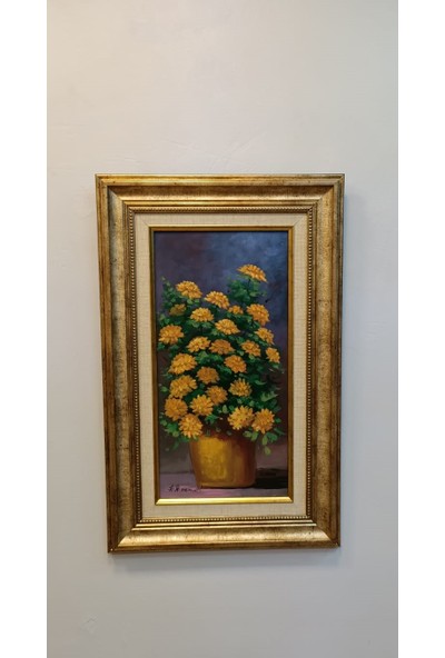 Marmara Sanat Evi 20*40 Iç Ölçü 35*55 Dış Ölçülü Çerçeveli ve Çerçeve Paspartulu Yağlı Boya Tablo