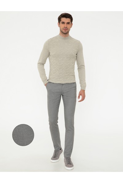 Pierre Cardin Gri Slim Fit Chino Pantolon 50250387-VR024