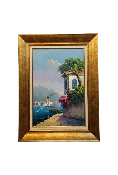 Marmara Sanat Evi 40*60 Iç Ölçü 60*80 Dış Ölçülü Çerçeveli ve Çerçeve Paspartulu Yağlı Boya Tablo