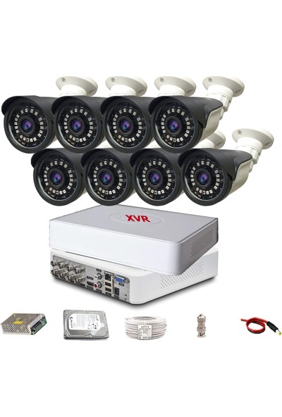 QROMAX PRO 5018 8'Li 5 Megapiksel Sony Lens 1080P Aptina Sensör Plastik Kasa Güvenlik Kamerası Seti QROMAX PRO 5018 8'Li 5 Megapiksel Sony Lens 1080P Aptina Sensör Plastik Kasa Güvenlik Kamerası Seti