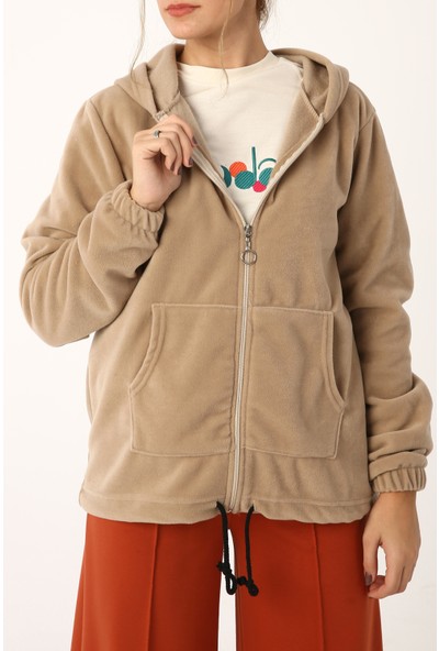 Kapüşonlu Şardonlu Hırka