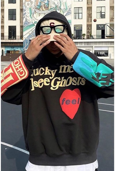 Madmext Unisex Kanye West Oversıze Siyah Sweatshirt 5338 Madmext Unisex Kanye West Oversıze Siyah Sweatshirt 5338