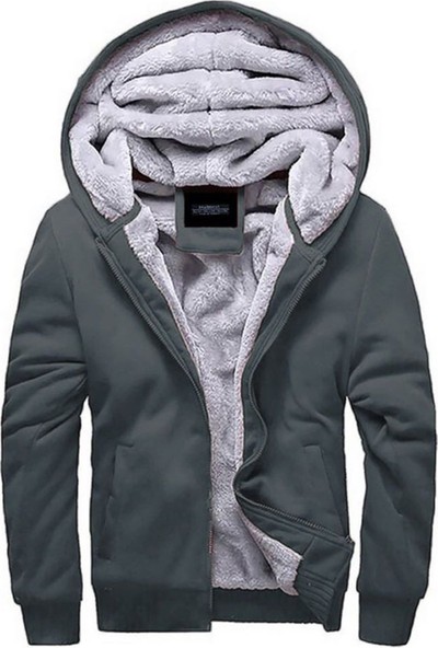 Madmext Içi Kürklü Füme Hırka 22377