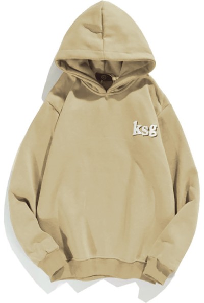 Madmext Bej Oversize Erkek Sweatshirt 5337