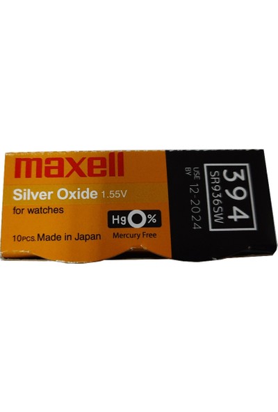 Maxell 394 SR936SW 1.55V Saat Pili 10'lu Maxell 394 SR936SW 1.55V Saat Pili 10'lu
