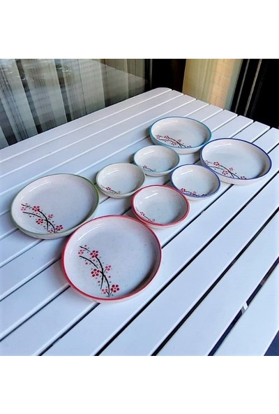 Yamamiya 8 Parça Seramik Kahvaltılık Çerezlik Kase Seti