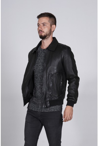 Nils Deri Erkek Deri Basic Ceket Nils Deri Erkek Deri Basic Ceket