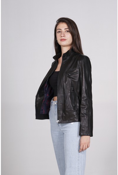 Kadın Spor Deri Ceket