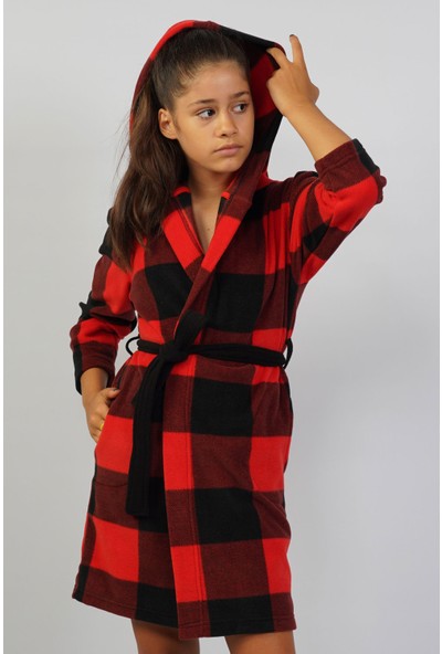 Vienetta Kız Çocuk Polar Kapsonlu Sabahlık