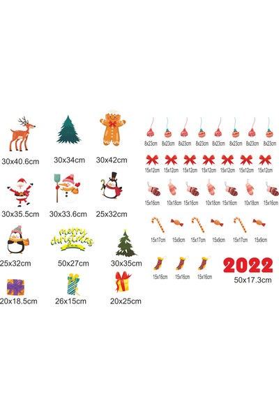 Buketiket 2022 Noel Yılbaşı Sticker Seti Çoklu