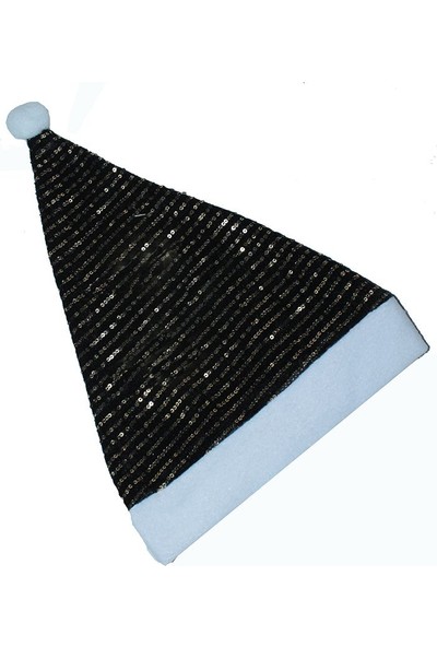 Pandoli Yetişkin Pullu Payet Kumaş Noel Baba Yılbaşı Şapkası Siyah Beyaz Renk Pandoli Yetişkin Pullu Payet Kumaş Noel Baba Yılbaşı Şapkası Siyah Beyaz Renk