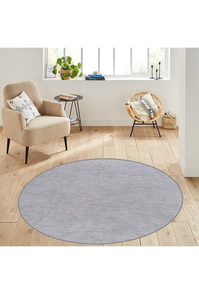 Rovigo Home Dijital Baskı Yıkanabilir Deri Taban Yuvarlak Halı RVG3094