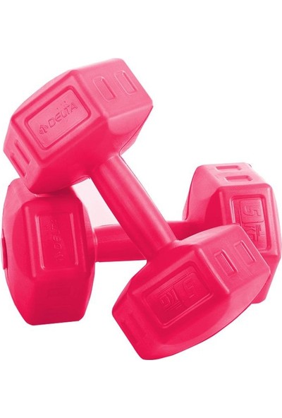 Delta 5 kg x 2 Adet Köşeli Fuşya Plastik Dambıl Ağırlık Seti Delta 5 kg x 2 Adet Köşeli Fuşya Plastik Dambıl Ağırlık Seti