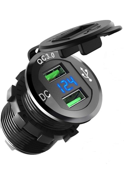 Bfy USB Hızlı Şarj Soketi Q3.0 + Voltmetre