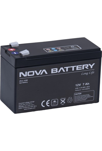 Nova 12V 7AH Amper Kuru (Agm) Akü