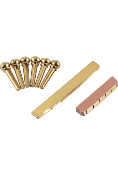 Tcherchi Halk Gitar Parçaları Aksesuarlar Pirinç Malzeme 74MM Eyer + 43MM Somun + 6 Adet 30MM Köprü Pimleri (Yurt Dışından) Tcherchi Halk Gitar Parçaları Aksesuarlar Pirinç Malzeme 74MM Eyer + 43MM Somun + 6 Adet 30MM Köprü Pimleri (Yurt Dışından)
