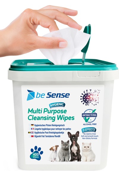 Evcil Hayvan Temizleme - Islak Mendili - 400'lü Yaprak - Be SENSE