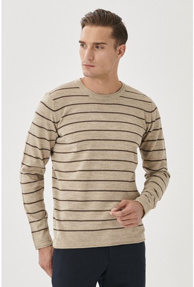 AC&Co / Altınyıldız Classics Standart Fit Bisiklet Yaka Desenli Triko Kazak