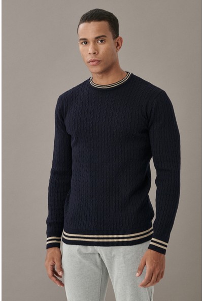 ALTINYILDIZ CLASSICS Standart Fit Bisiklet Yaka Düz Triko Kazak