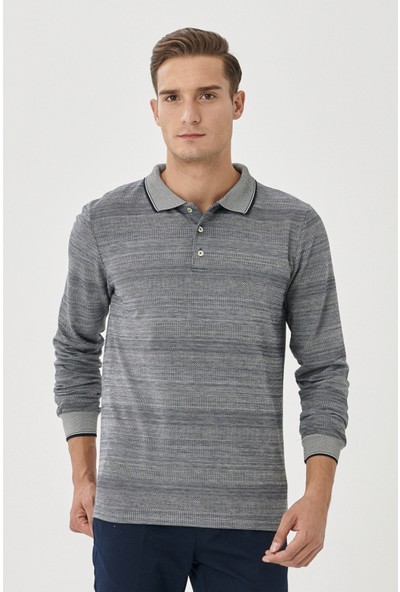 Ac&Co / Altınyıldız Classics Erkek Lacivert Slim Fit Dar Kesim Günlük Rahat Spor Polo Yaka Sweatshirt Ac&Co / Altınyıldız Classics Erkek Lacivert Slim Fit Dar Kesim Günlük Rahat Spor Polo Yaka Sweatshirt