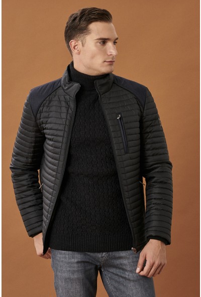 ALTINYILDIZ CLASSICS Standart Fit Dik Yaka Düz Casual Mont