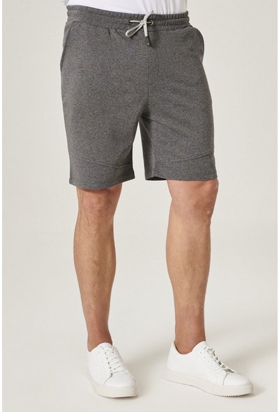 Ac&Co / Altınyıldız Classics Erkek Gri Slim Fit Günlük Rahat Spor Örme Şort