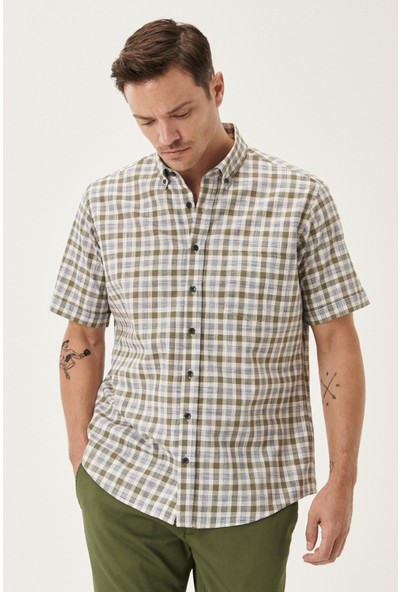 ALTINYILDIZ CLASSICS Regular Fit Düğmeli Yaka Kısa Kollu %100 Koton Yazlık Gömlek ALTINYILDIZ CLASSICS Regular Fit Düğmeli Yaka Kısa Kollu %100 Koton Yazlık Gömlek